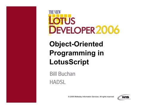 The View Object Orientated Programming In Lotuscript Ppt