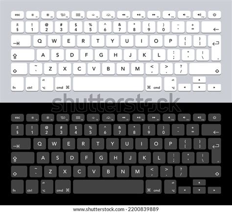 Computer Keyboard Set White Black Keyboard Stock Vector Royalty Free