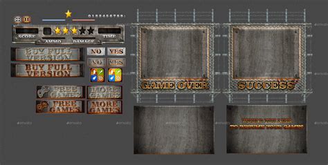 6 Simple Gui Templates Game Assets Graphicriver
