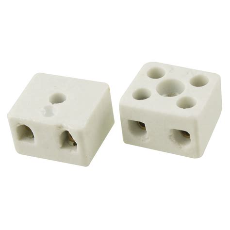 Uxcell 2 Way 16A Ceramics Terminal Blocks High Temp Porcelain Ceramic Connectors For Electric