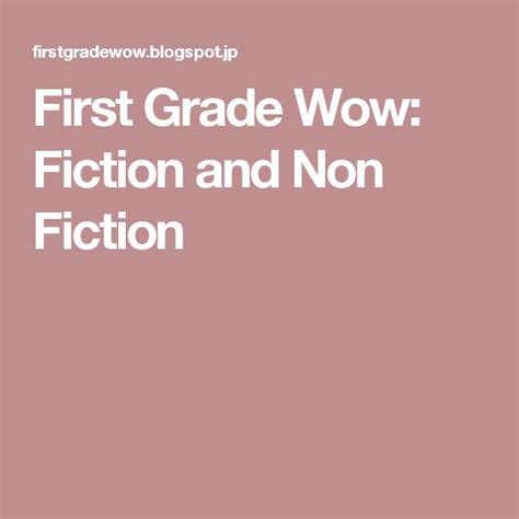 first grade wow fiction and non fiction science notebook science