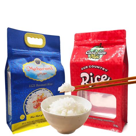 Rice Bag1kg 2kg 5kg 10kg Custom Printed Design Resealable Packaging