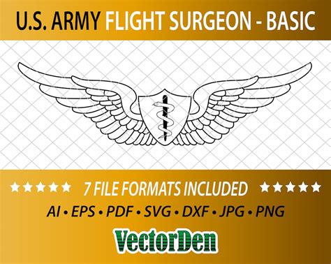 U S Army Flight Surgeon Badge Basic Vector Insignia Etsy