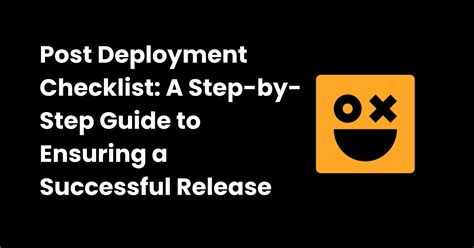 Release Post Deployment Checklist Checklistgg