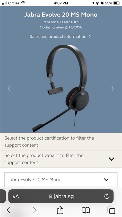 Jabra Evolve Sa Uc Mono Model Hsc Audio Headphones Headsets On Carousell