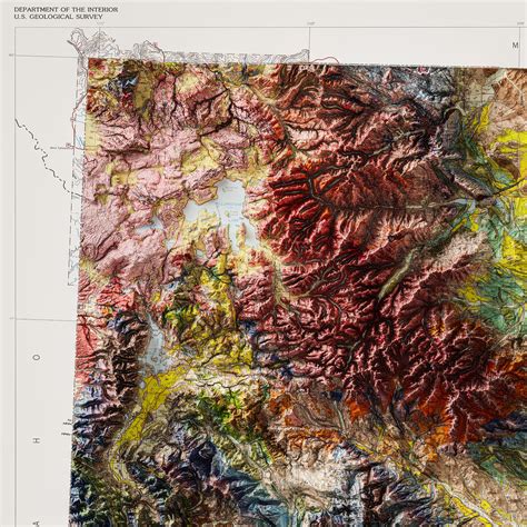 Wyoming Map Relief Map Geoartmaps