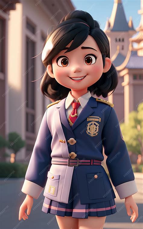 Premium Ai Image Cute Girl With Uniform Ai Generated