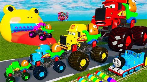 عربيات الجرار عملت مقلب فى القطار عربيات مغامرات كرتون مرح Youtube