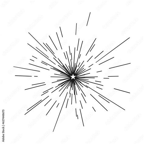 Halftone Effect Sunburst Line With Star Vector Explosion Starburst