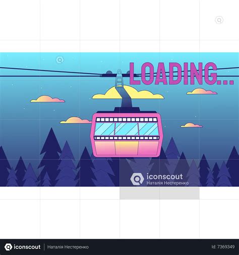 Cableway Sunrise Loader Animated Illustration Download In Json Lottie