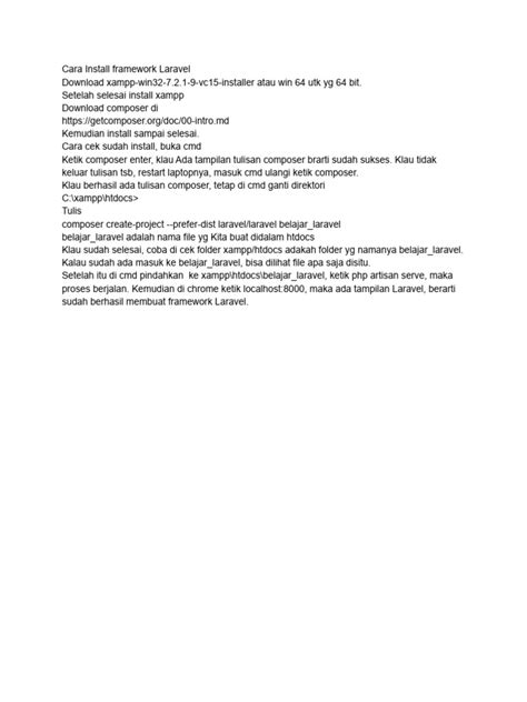 cara install framework laravel pdf
