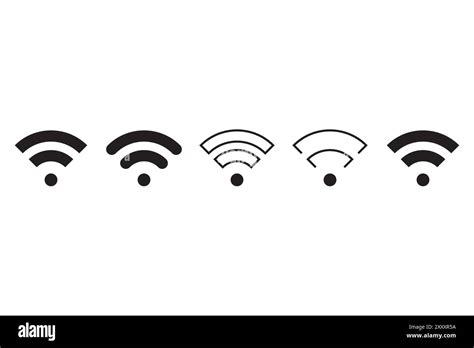 Wi Fi Signal Icons Wireless Connection Symbols Black And White Variations Vector