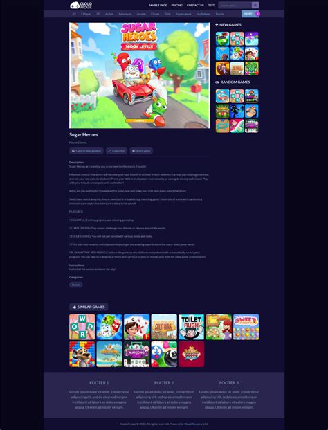 cloudarcade html5 web game portal cms by redfoc codecanyon