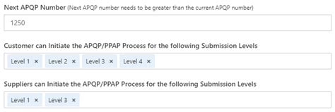 APQP PPAP Configuration Settings Net Inspect