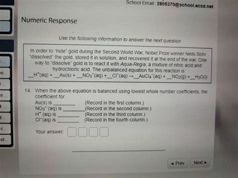 Solved Numeric Response Use The Following Information To