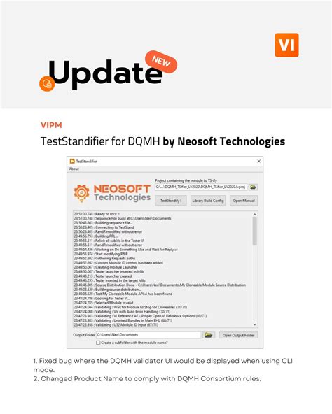 New Update Teststandifier For Dqmh By Neosoft Technologies 1 Fixed Bug Where The Dqmh