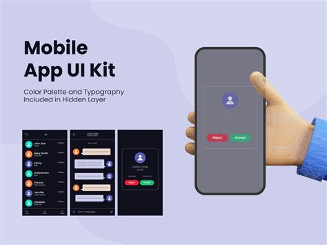 Mobile App Ui Kit Including As Call Details Message And Incoming Calls