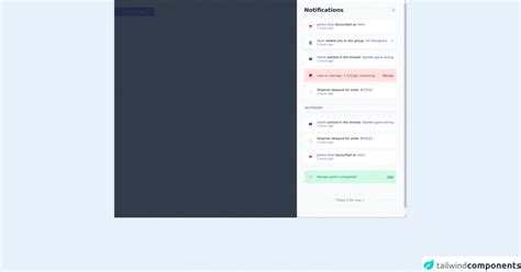 Free Tailwind Css Notification Component Navigations Pages Widget
