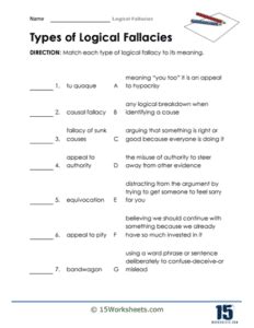 Logical Fallacies Worksheets Figurative Language Worksheets