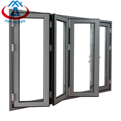 Custom Size Bi Floding Glass Door Aluminum Frame Folding Door Zhongtai