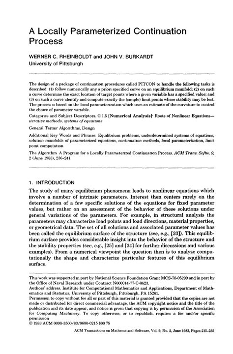 pdf a locally parameterized continuation process