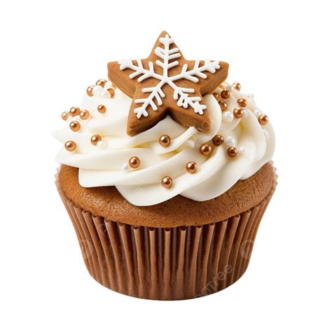 진저브레드 스타로 장식된 크리스마스 맛있는 컵케이크 컵케익 머핀 케이크 테이블 Png 일러스트 및 이미지 에 대한 무료