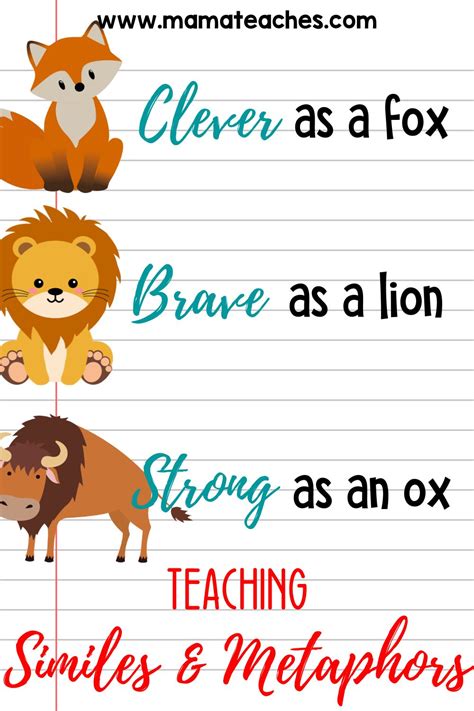 Teaching Similes And Metaphors Mama Teaches