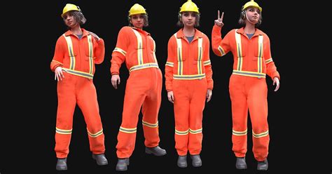 Woman Miner Outfit Rigged 3d Characters Unity Asset Store