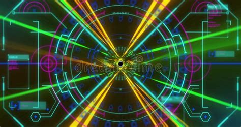 animation of colourful circular scanner processing over bright flashing