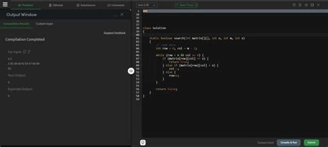 Day 57 Of 100daysofcode Challenge Search In A Row Column Matrix