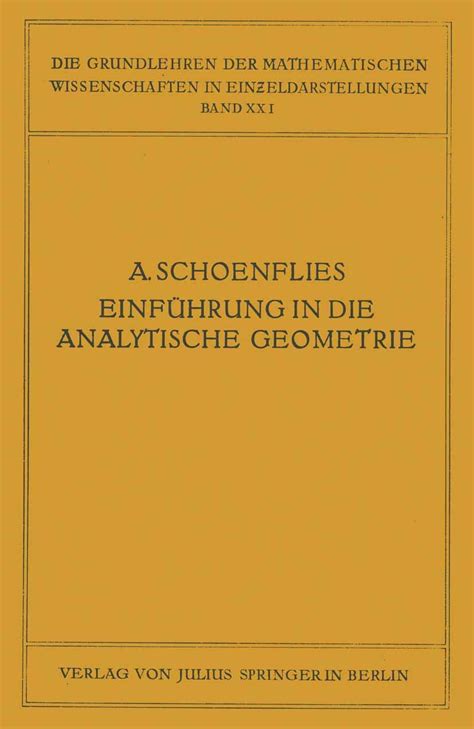 Einführung In Die Analytische Geometrie Der Ebene Und Des Raumes Die