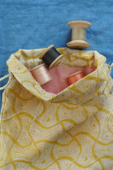 Handprinted Draw String Bag Etsy