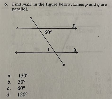 Find M In The Figure Below Lines P And Q Are Parallel A B C D Math