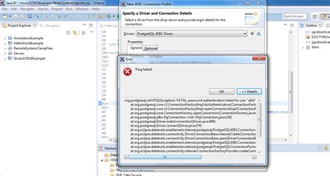 Postgresql Postgres Database Connection Issue With Eclipse Stack
