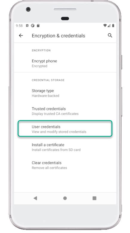 Certificate Management Under Google Android Client Authentifizierung Zertifikate Importieren