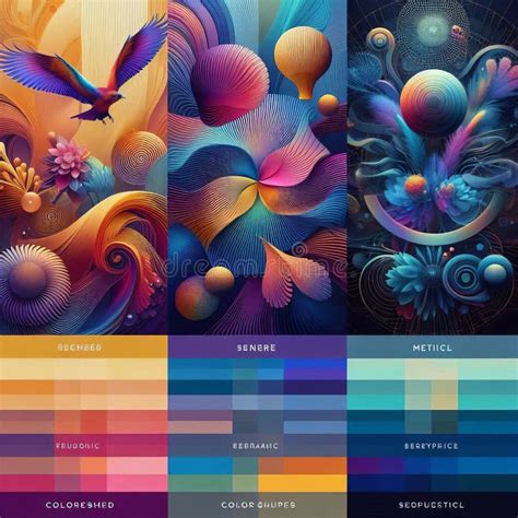 Color Schemes Use Different Color Palettes To Evoke Different Mo Stock Illustration