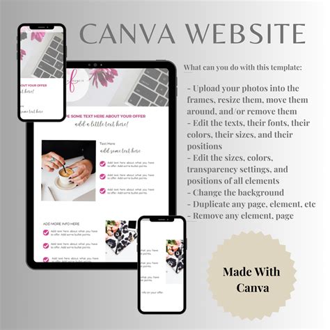 canva website template web content system