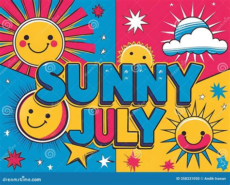 Sunny July Cheerful Sun And Star Design Stock Photo Image Of Season Yellow