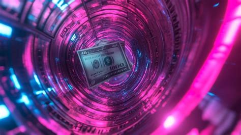 Digital Dollar Vortex Premium Ai Generated Image