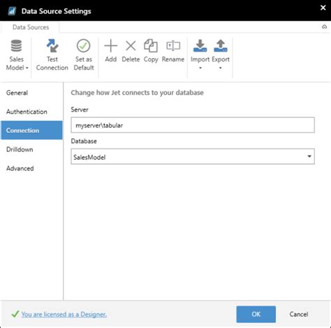 Use Analysis Services Tabular Model With Jet Analytics Jet