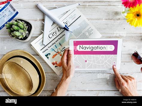Navigation GPS Map Destination Concept Stock Photo Alamy
