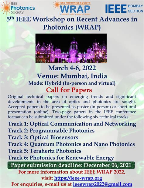 Ieee Workshop On Recent Advances In Photonics On Linkedin Call For