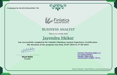 Businessanalyst Finlatics Certification Datadriven Continuouslearning Businessstrategy
