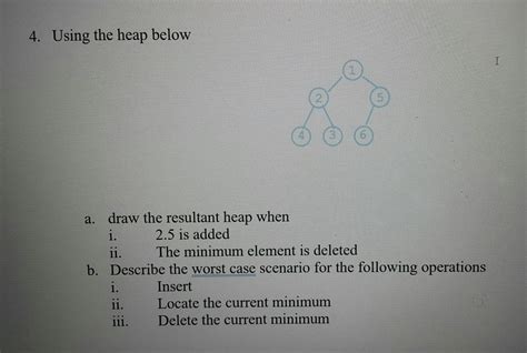 solved 4 using the heap below i a draw the resultant heap