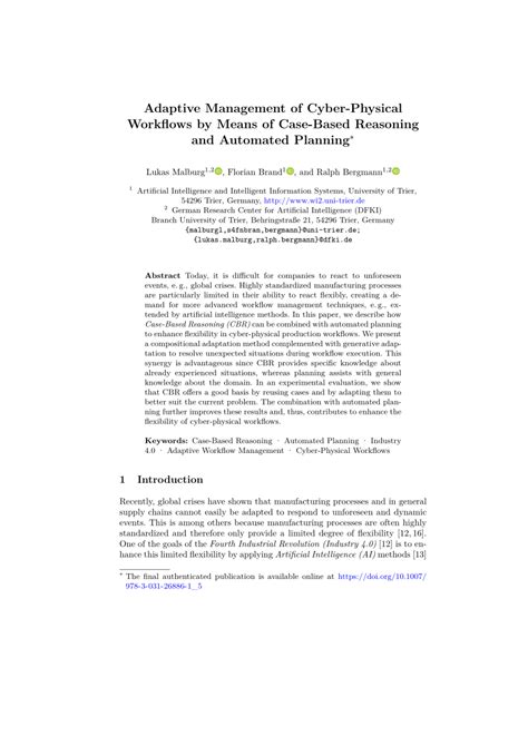 Pdf Adaptive Management Of Cyber Physical Workflows By Means Of Case