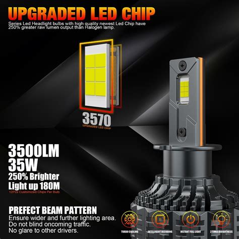 250 Brighter 120w Led Car Headlight Headlamp Perfect Beam Pattern