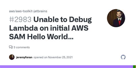 Unable To Debug Lambda On Initial Aws Sam Hello World Template · Issue 2983 · Awsaws Toolkit