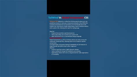 Tailwind Vs Styled Components Css React Tailwindcss Styledcomponents Youtube