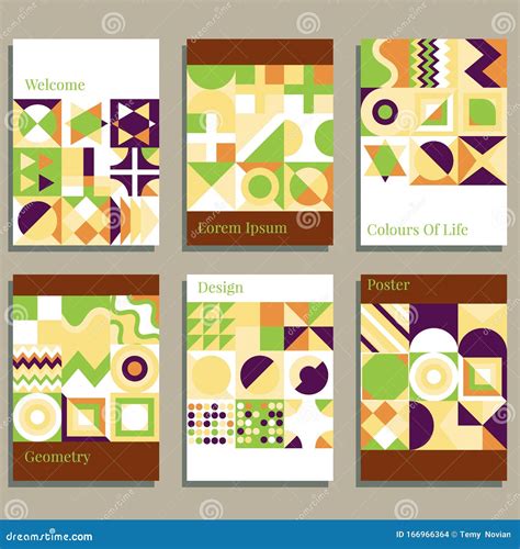 Set Of 6 Simple Geometric Modern Template Designs Vector Illustration Stock Vector