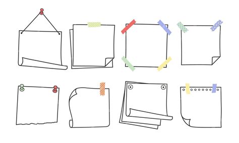 Premium Vector Doodle Hand Drawn Memo Notes And Reminders Vector Illustration Set Simple